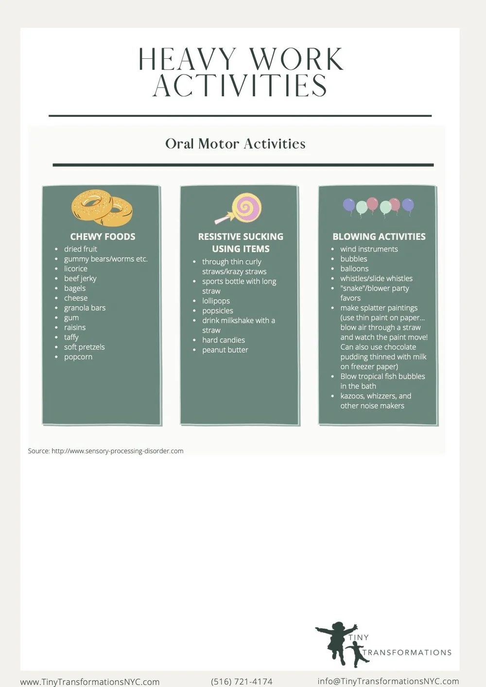 Heavy Work Activities — Tiny Transformations