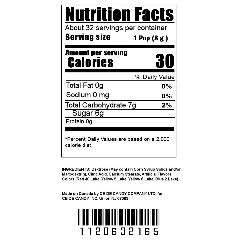 Smarties Nutrition Facts
