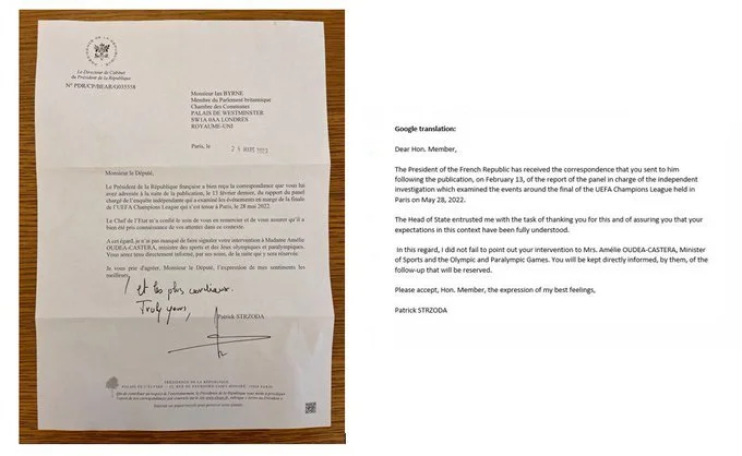 Response from President Macron to my letter re Paris Inquiry findings ...