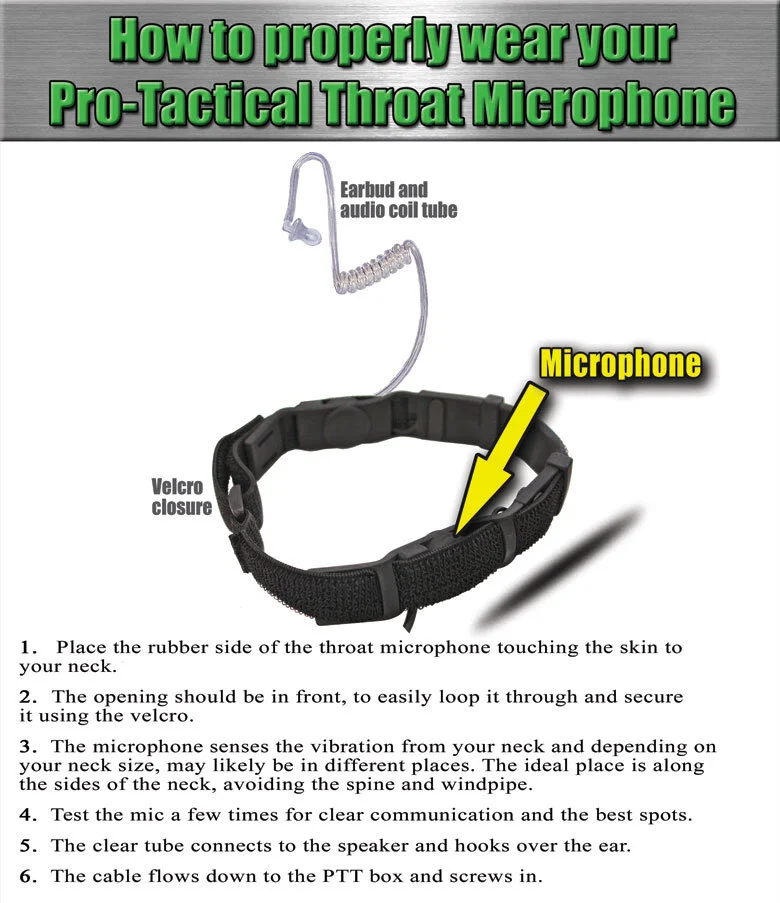 Pro-Tactical Throat Microphone — Red's Radios