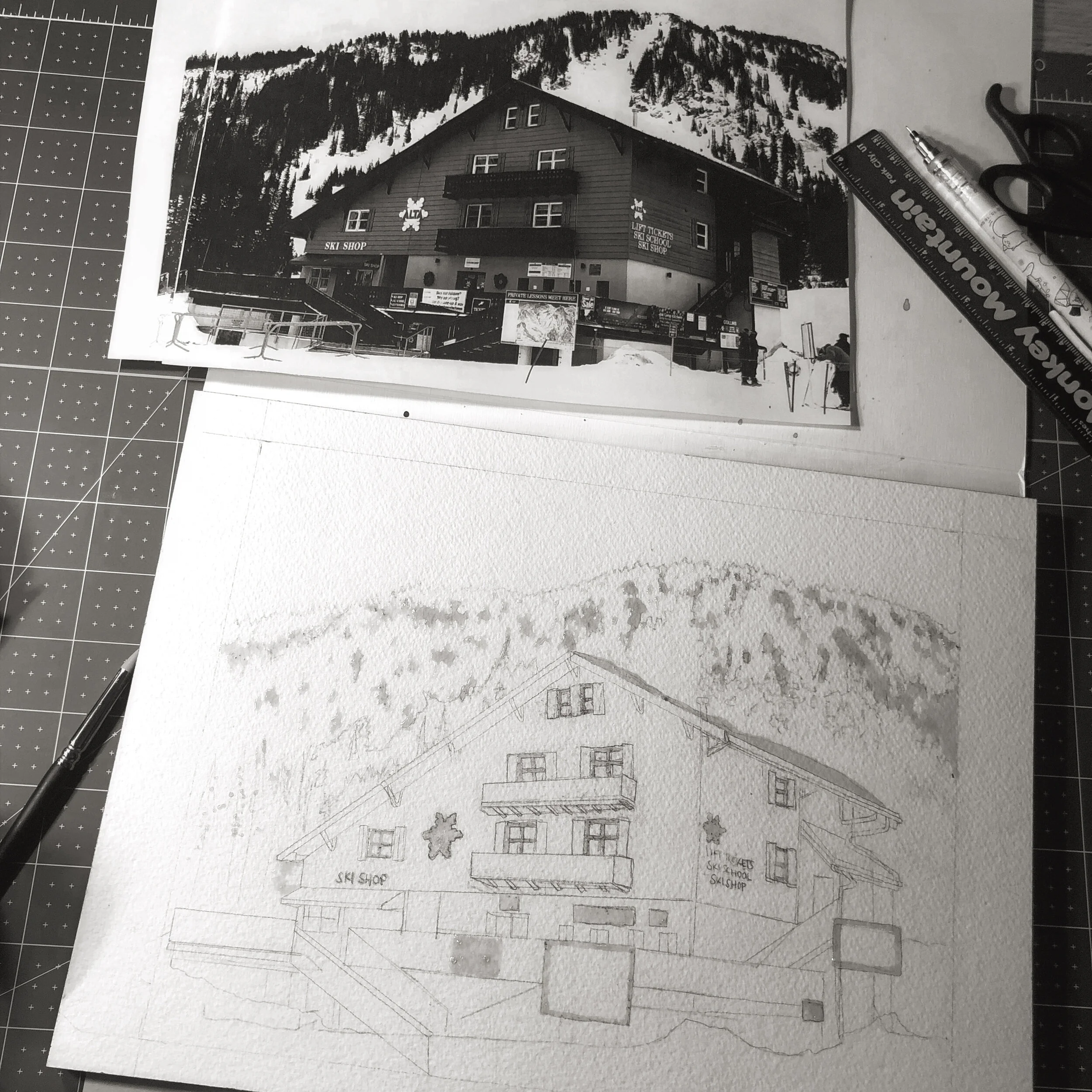 Alta Ski Area Powder Art Print — Kapowder Ink