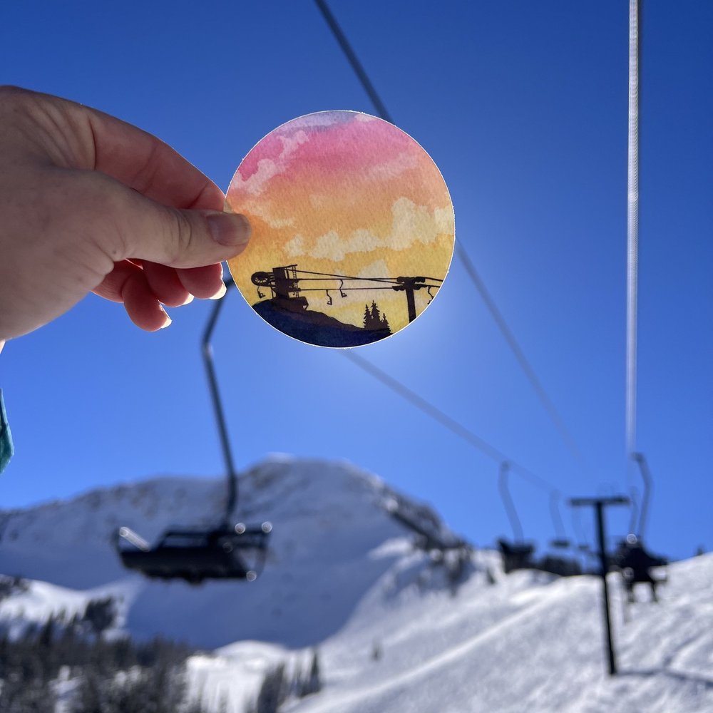 Skier Sticker