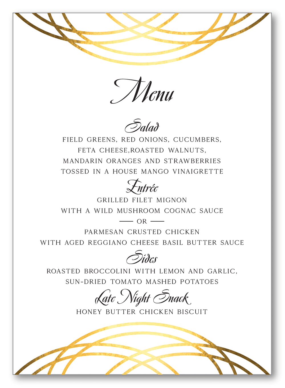 Menu Cards — Lyons Paperie