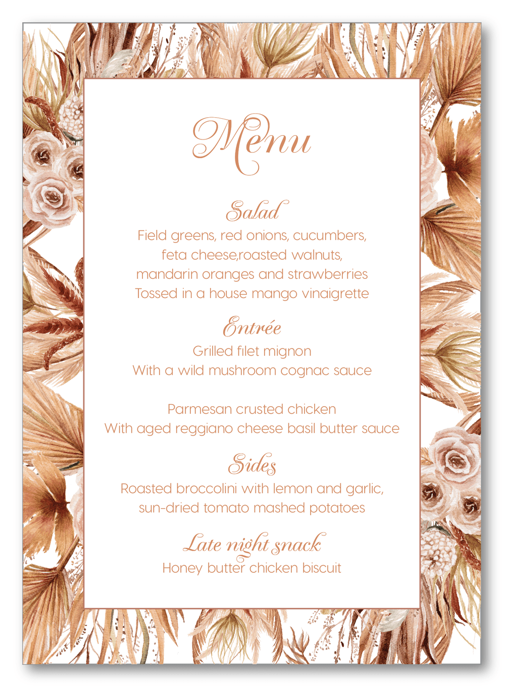 Menu Cards — Lyons Paperie