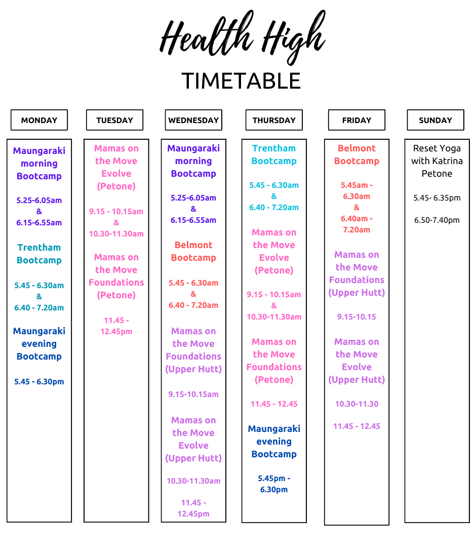 Timetable — Health High
