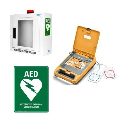 Mindray C1 Defibrillator + AED Cabinet + AED signage — Heart Safe Australia