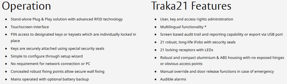 Traka intelligent electronic key cabinets