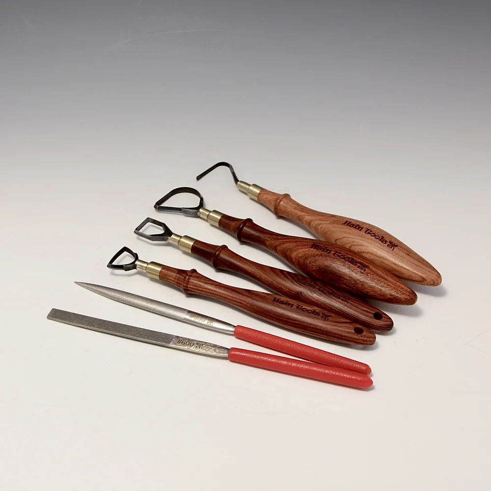 7-Shaped Tungsten Carbide Open Loop Tool with Oval Rosewood Handle~ The Hardest Pottery Trimming ...