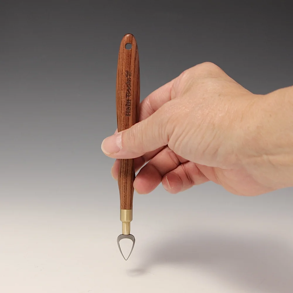 7-Shaped Tungsten Carbide Open Loop Tool with Oval Rosewood Handle~ The Hardest Pottery Trimming ...