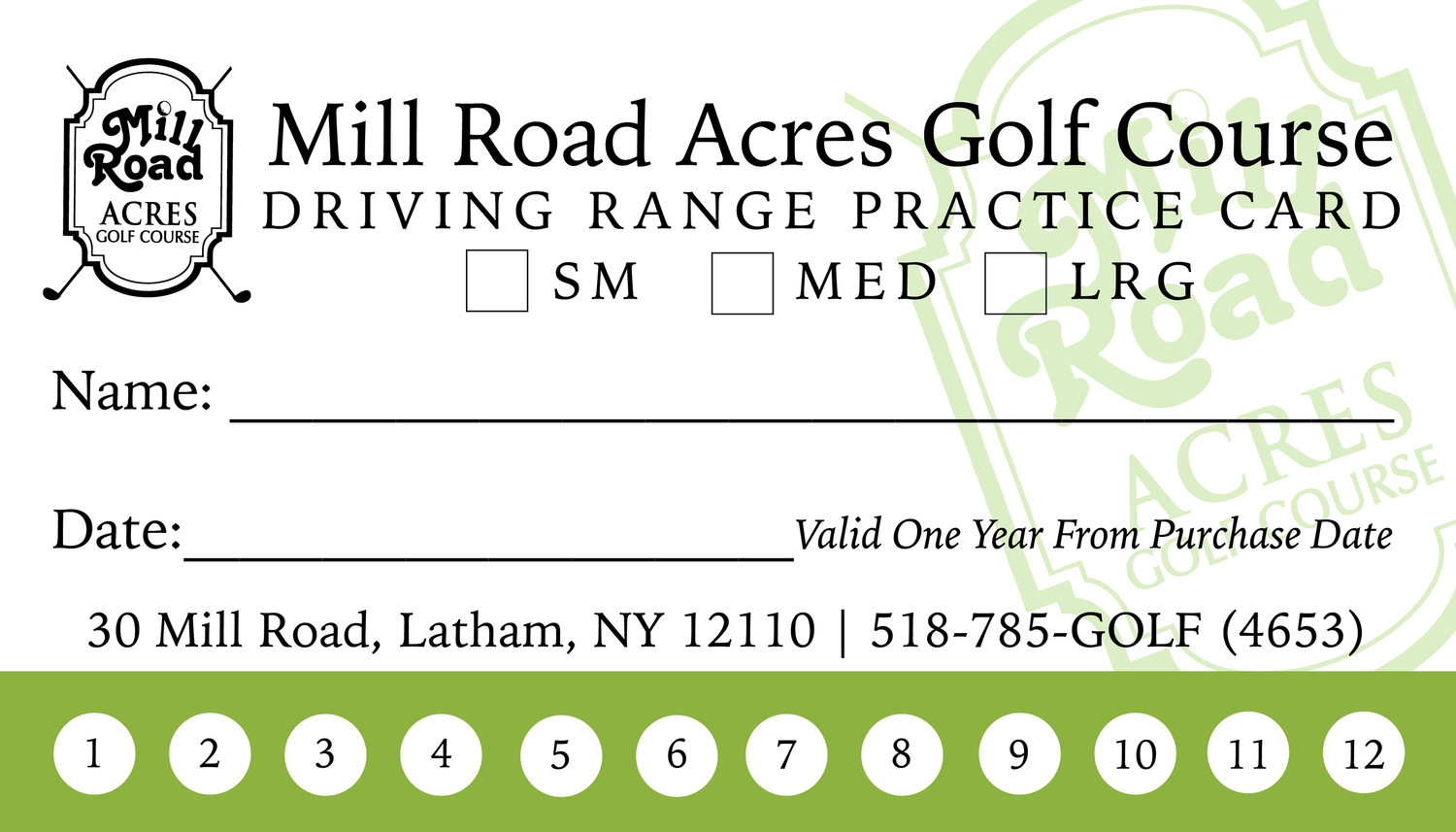 General 1 — Mill Road Acres Golf Course