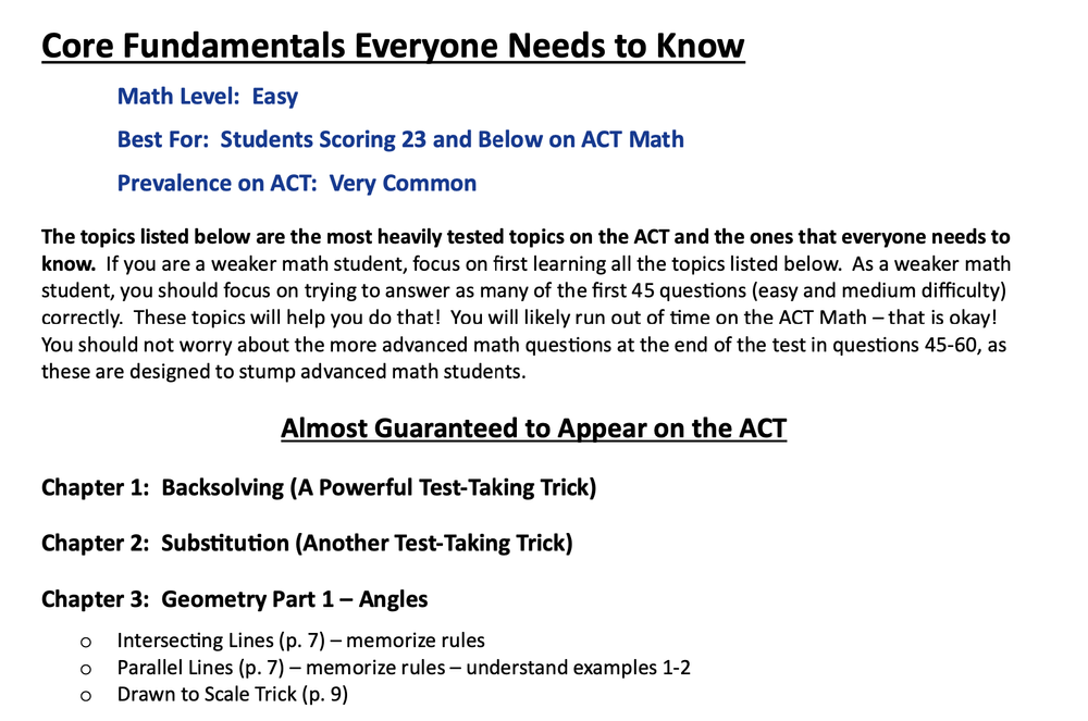 ACT Math Course — PrepPros - Expert SAT & ACT Test Prep