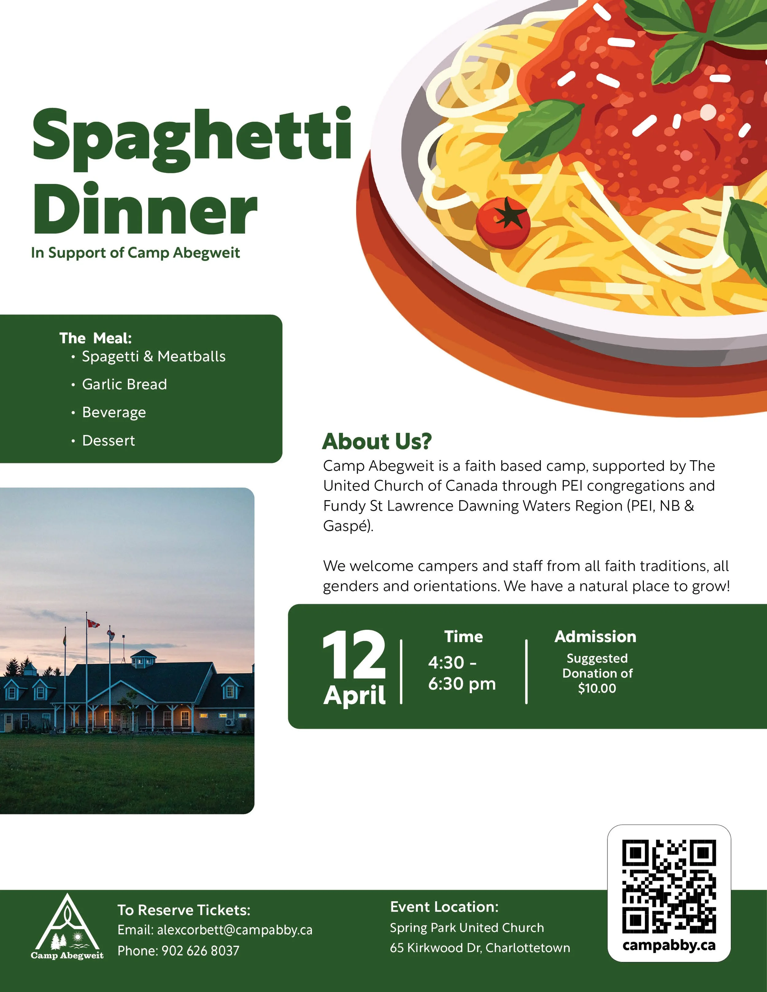 Spaghetti Dinner Fundraiser — Camp Abegweit
