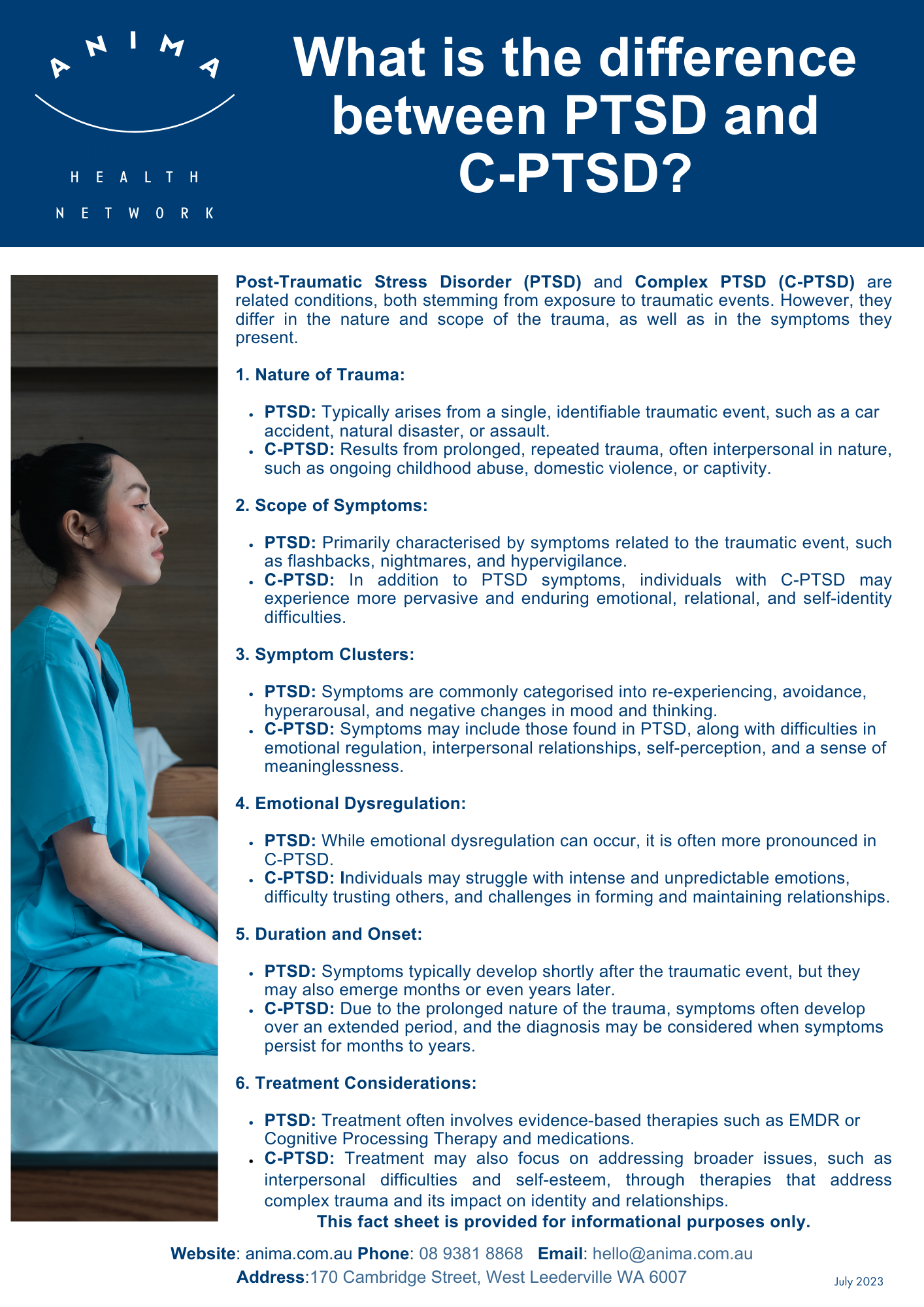 Fact Sheets - ANIMA Health Network I Psychologist Perth I Assessments Perth