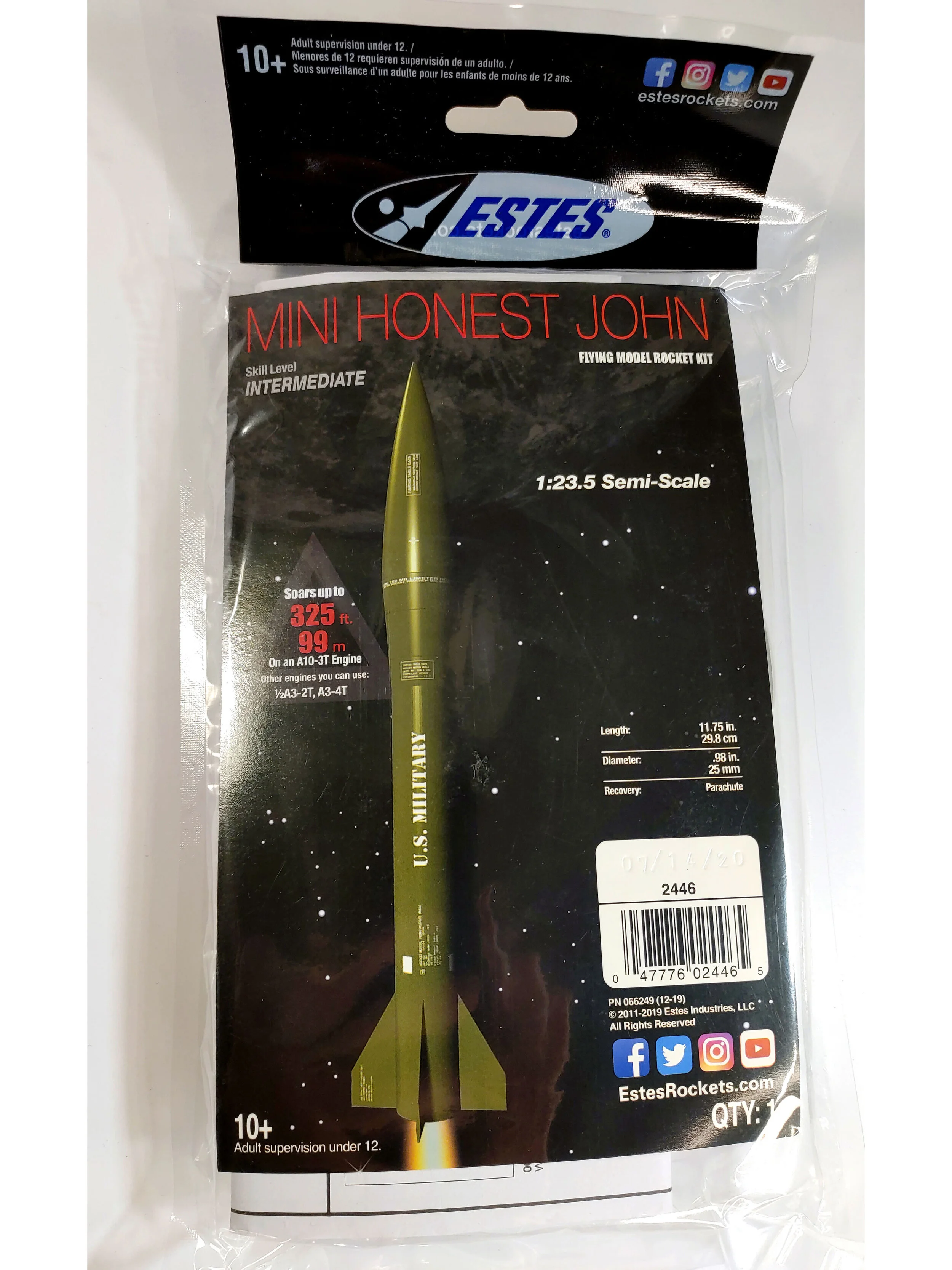 Buy Estes Mini Honest John Flying Model Rocket Kit - #2446 — Launch Lab ...