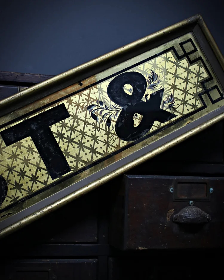 Reverse Painted Glass Chemist Sign — Praise The Hoard