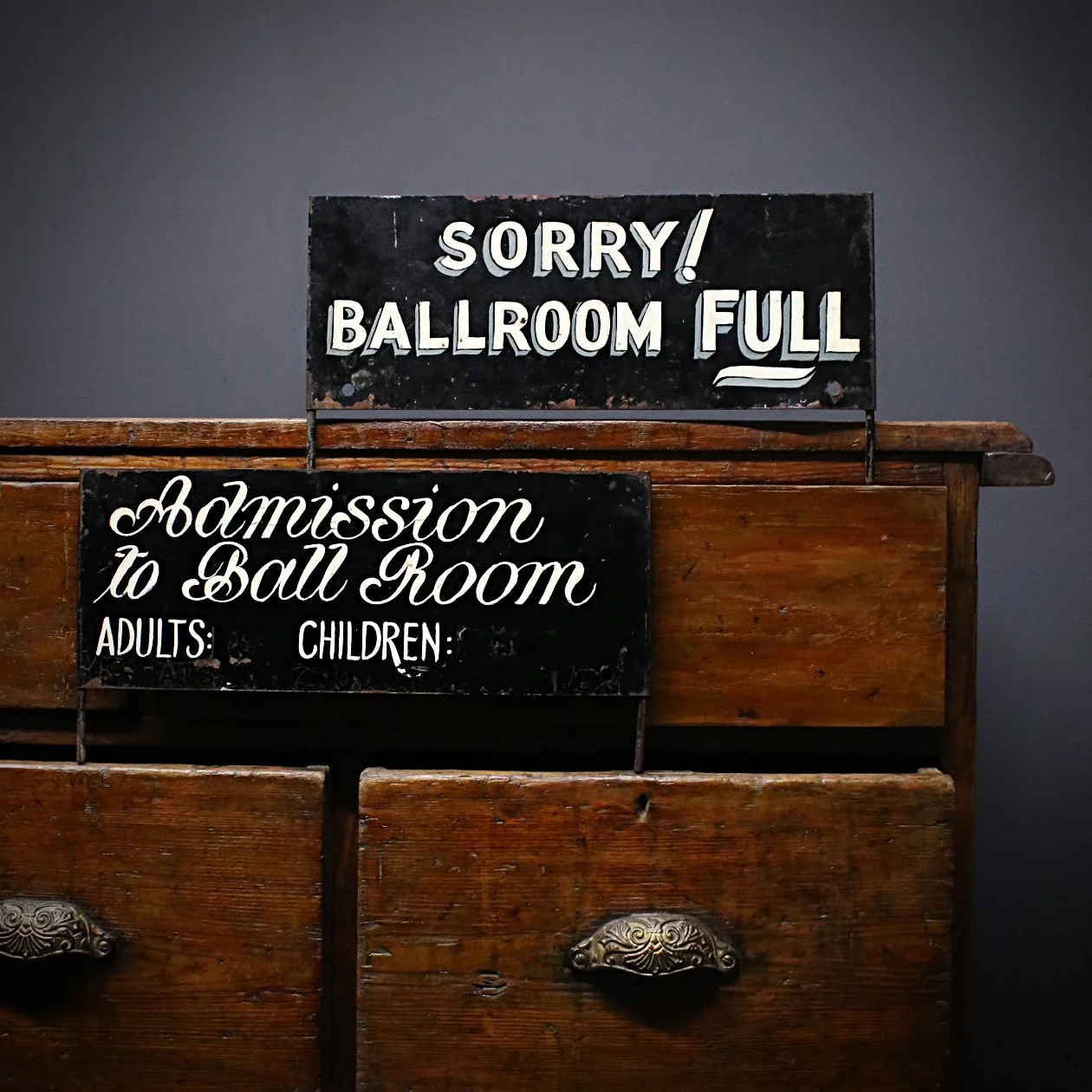 Pair of Tole Ballroom Signs — Praise The Hoard