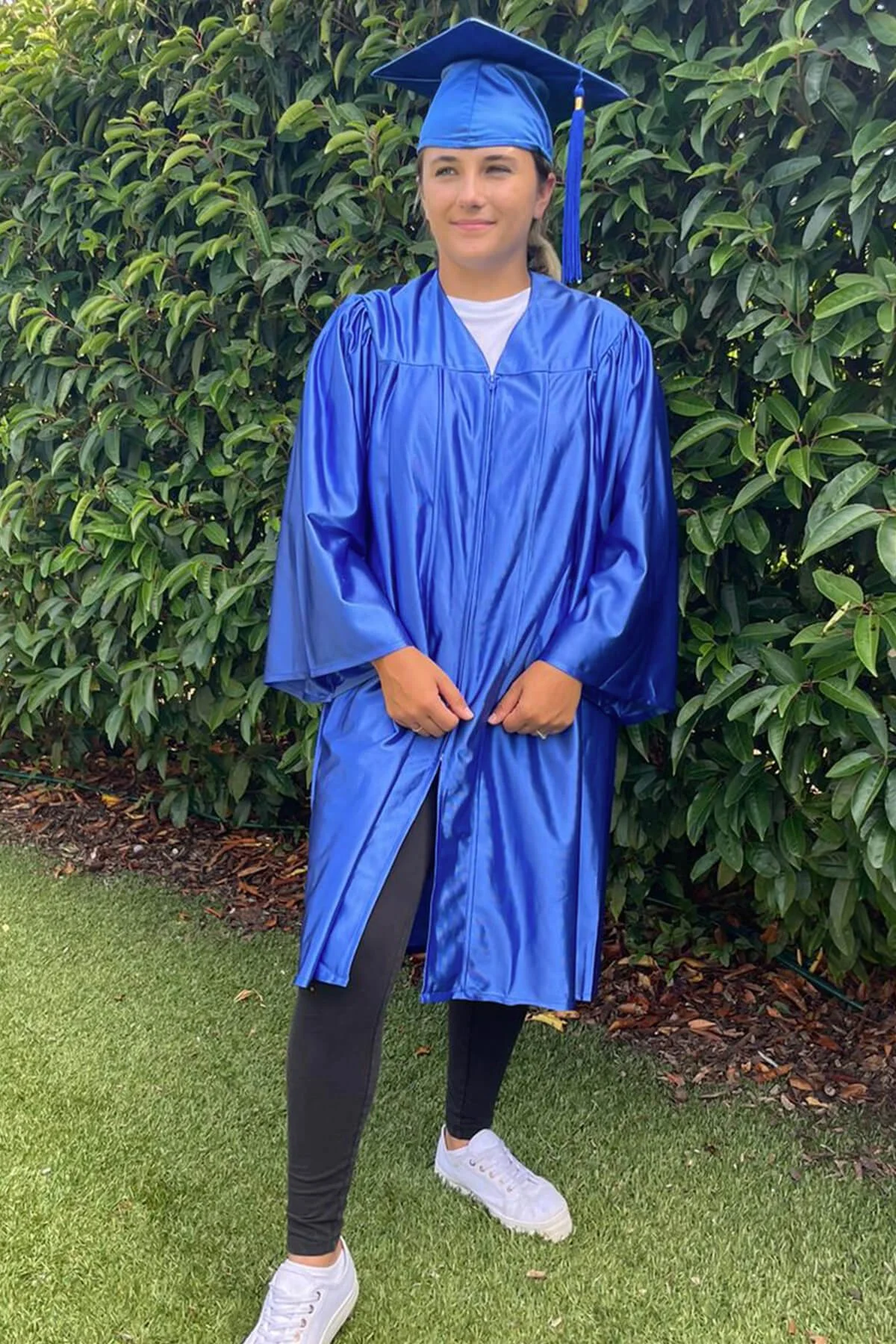 graduation gown with mortarboard package open front matte finish ...