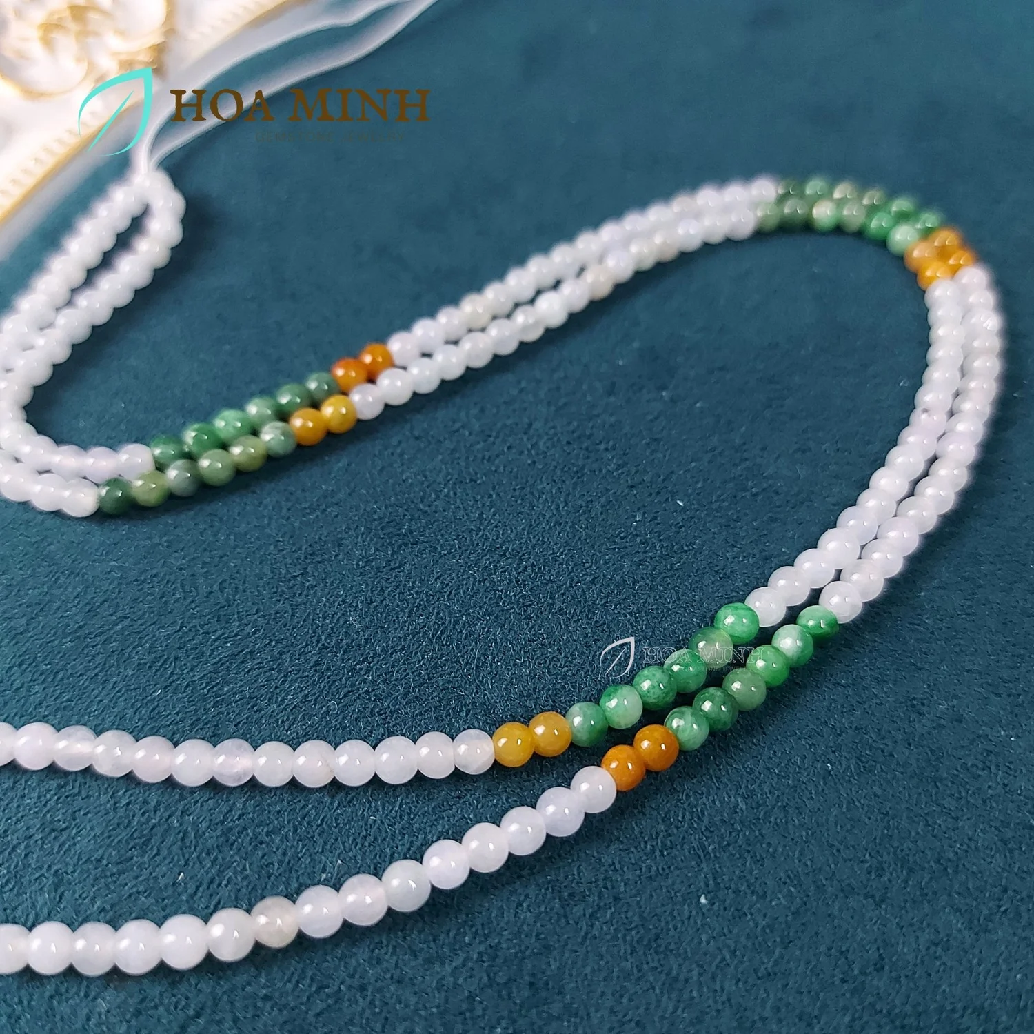 Vòng cổ dạng chuỗi đá Cẩm Thạch Đa Bảo phối rất đẹp — HOA MINH GEM