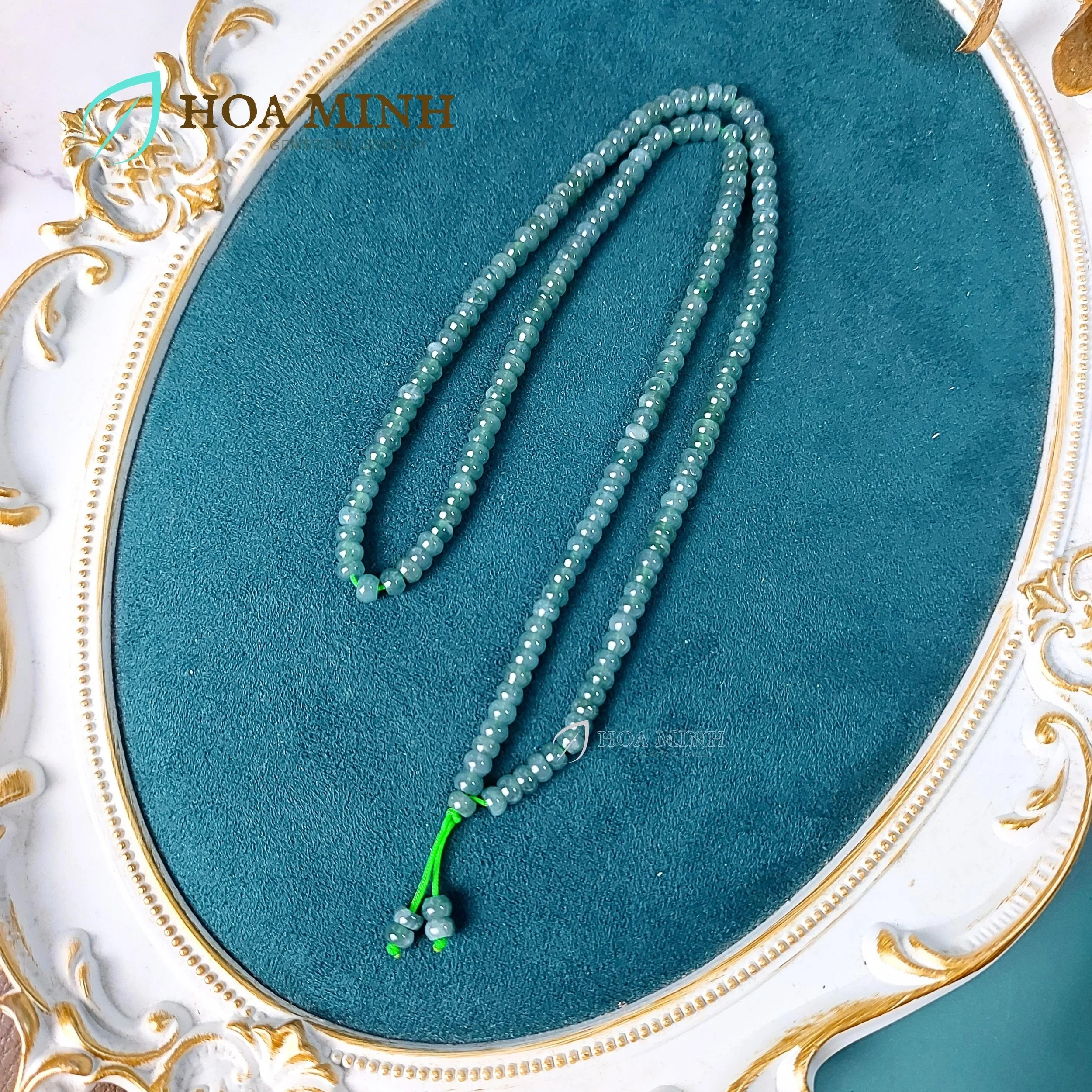 Vòng chuỗi đá Cẩm Thạch Lam Ngọc VIP kiểu bánh xe size 5.6 li phong ...