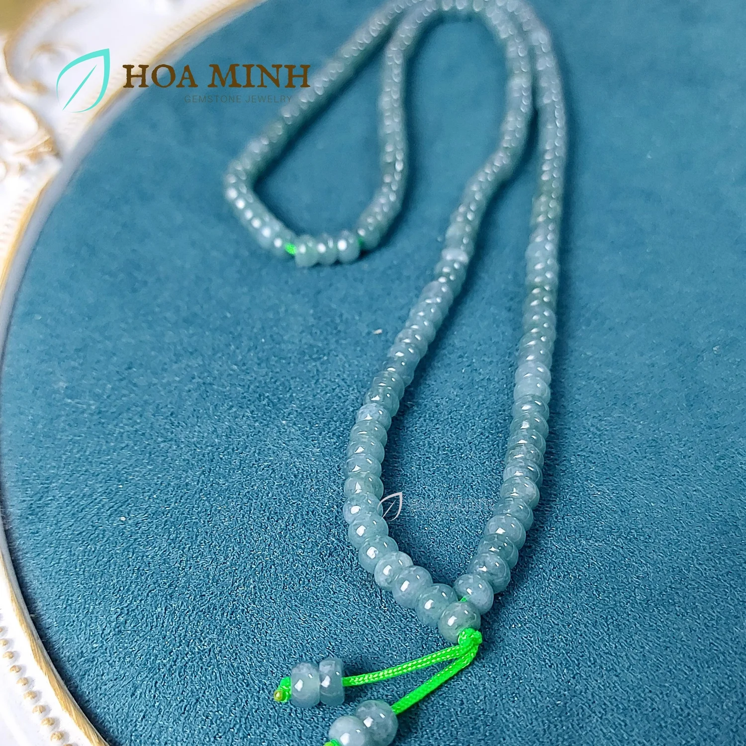 Vòng chuỗi đá Cẩm Thạch Lam Ngọc VIP kiểu bánh xe size 5.6 li phong ...