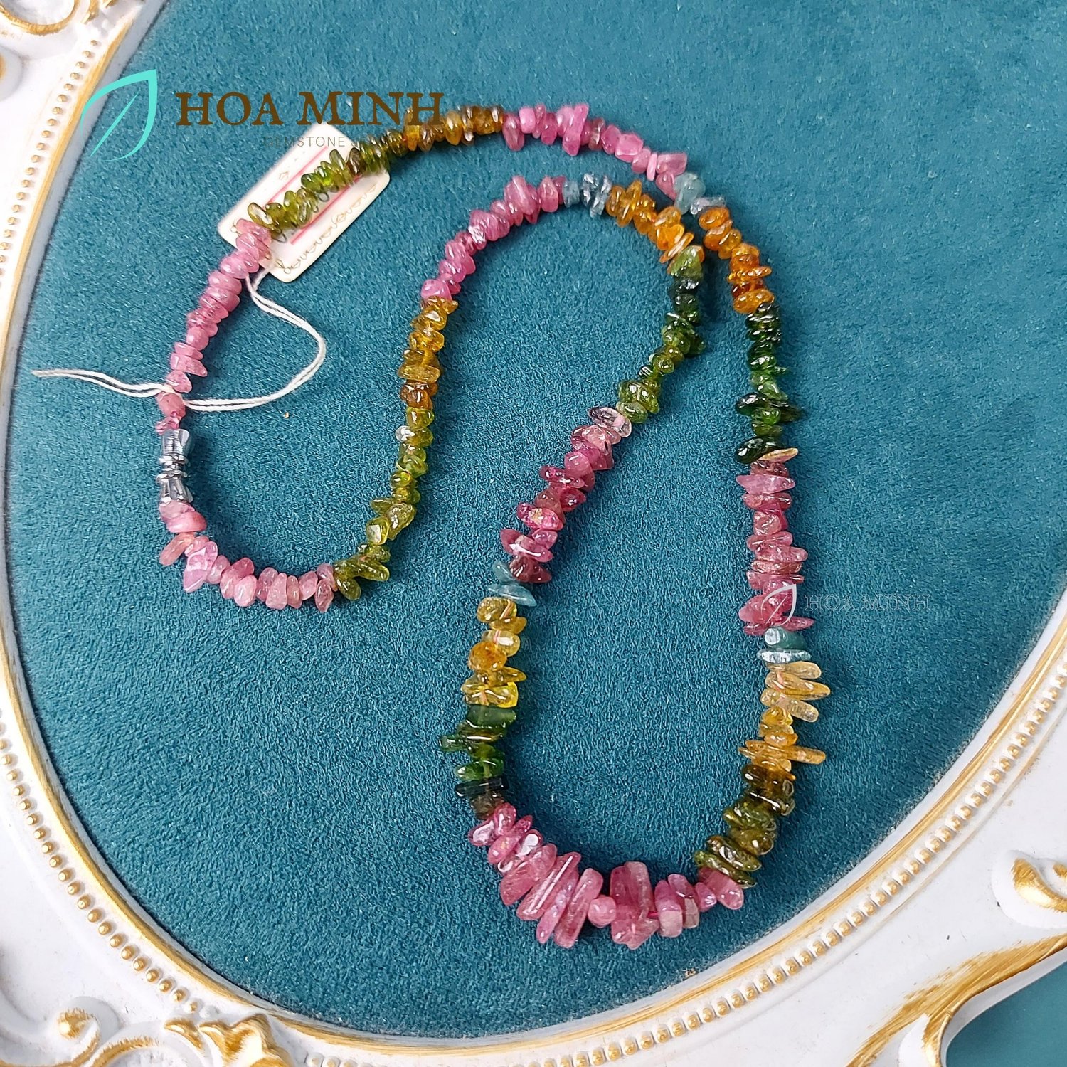 Vòng cổ chuỗi Tourmaline dạng thô VIP rất đẹp dài dây 50cm — HOA MINH GEM