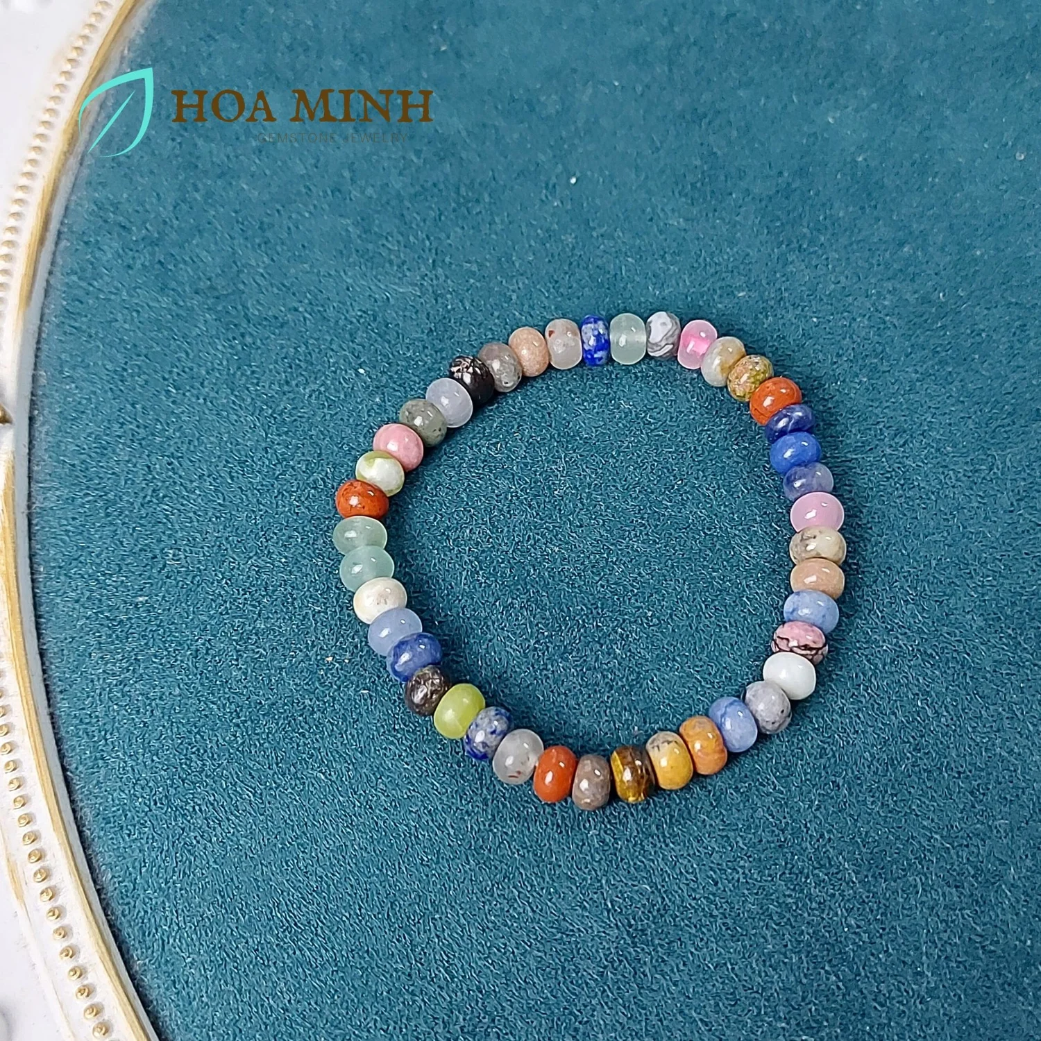 Vòng tay phong thủy kiểu bánh xe ngũ hành đủ loại đá Lapis Lazuli thanh ...