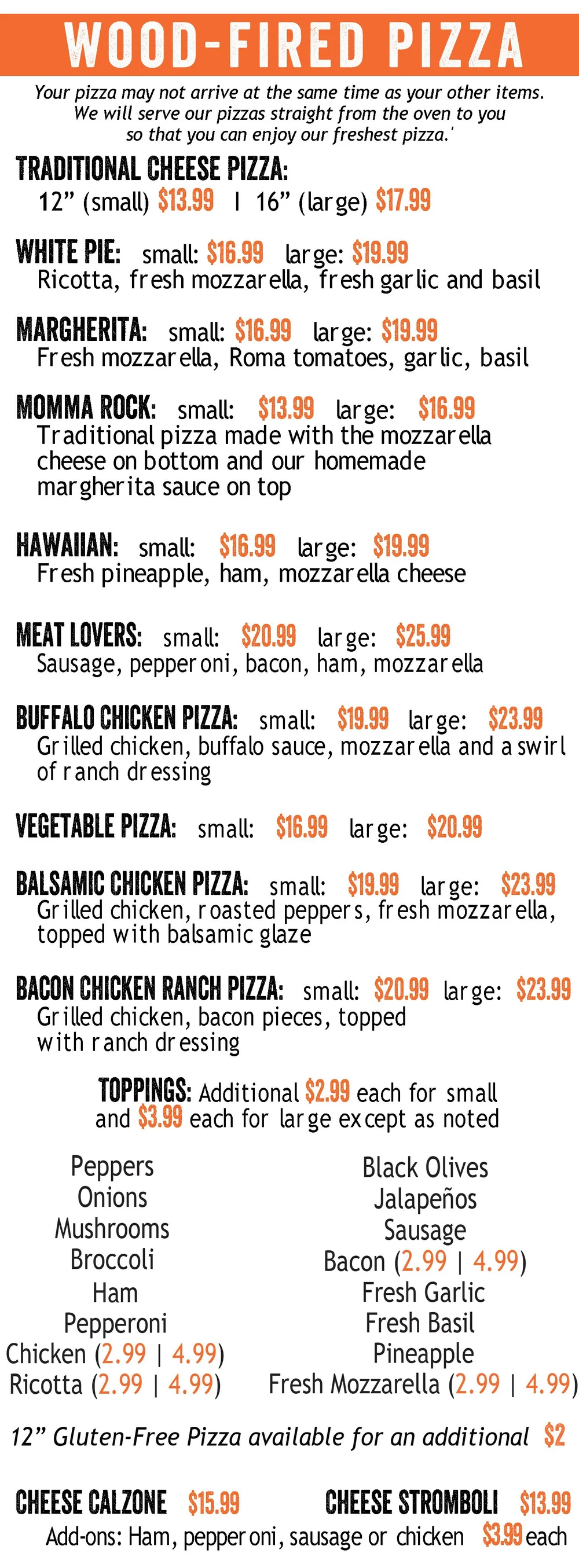 Menu — River Rock Restaurant & Marina Bar