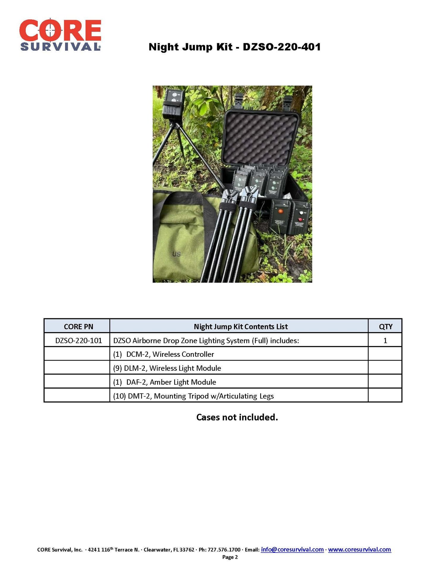 DZSO Flyer — CORE Survival Inc.