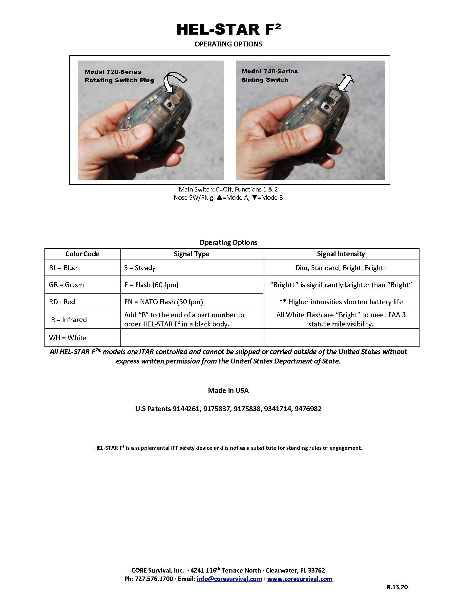HEL‐STAR F²® — CORE Survival Inc.