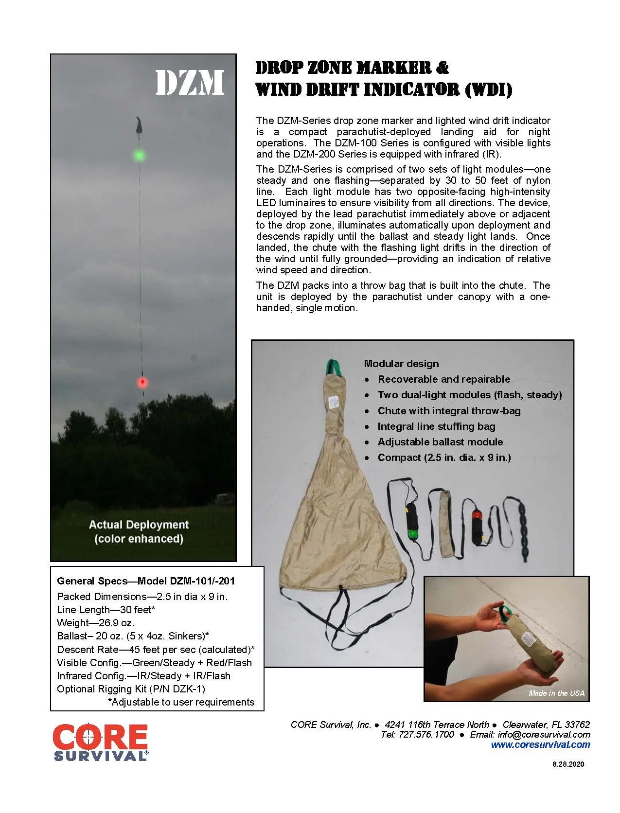 Drop Zone Marker Flyer — CORE Survival Inc.
