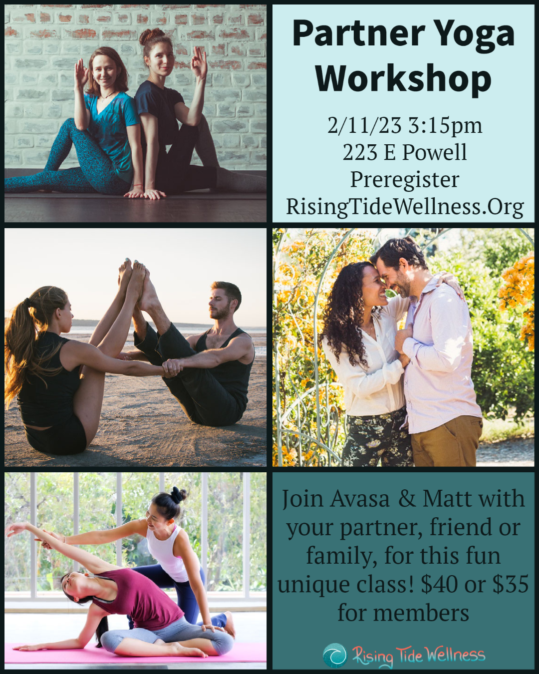 Weekly yoga, workshop and retreat calendar — Rising Tide Wellness