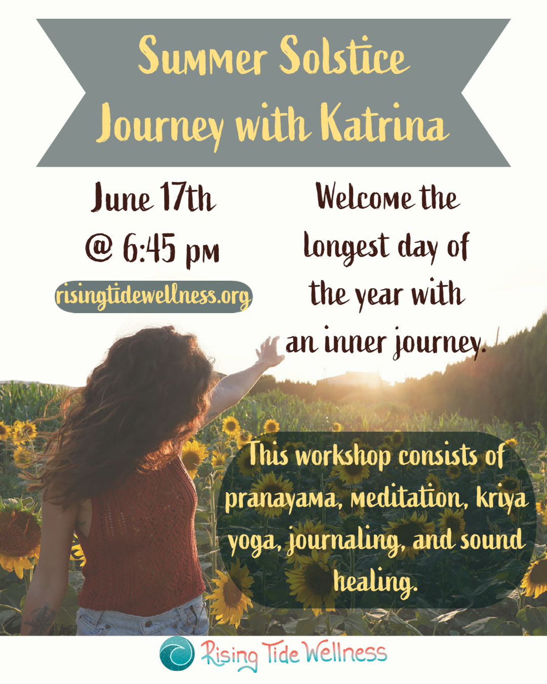 Weekly yoga, workshop and retreat calendar — Rising Tide Wellness