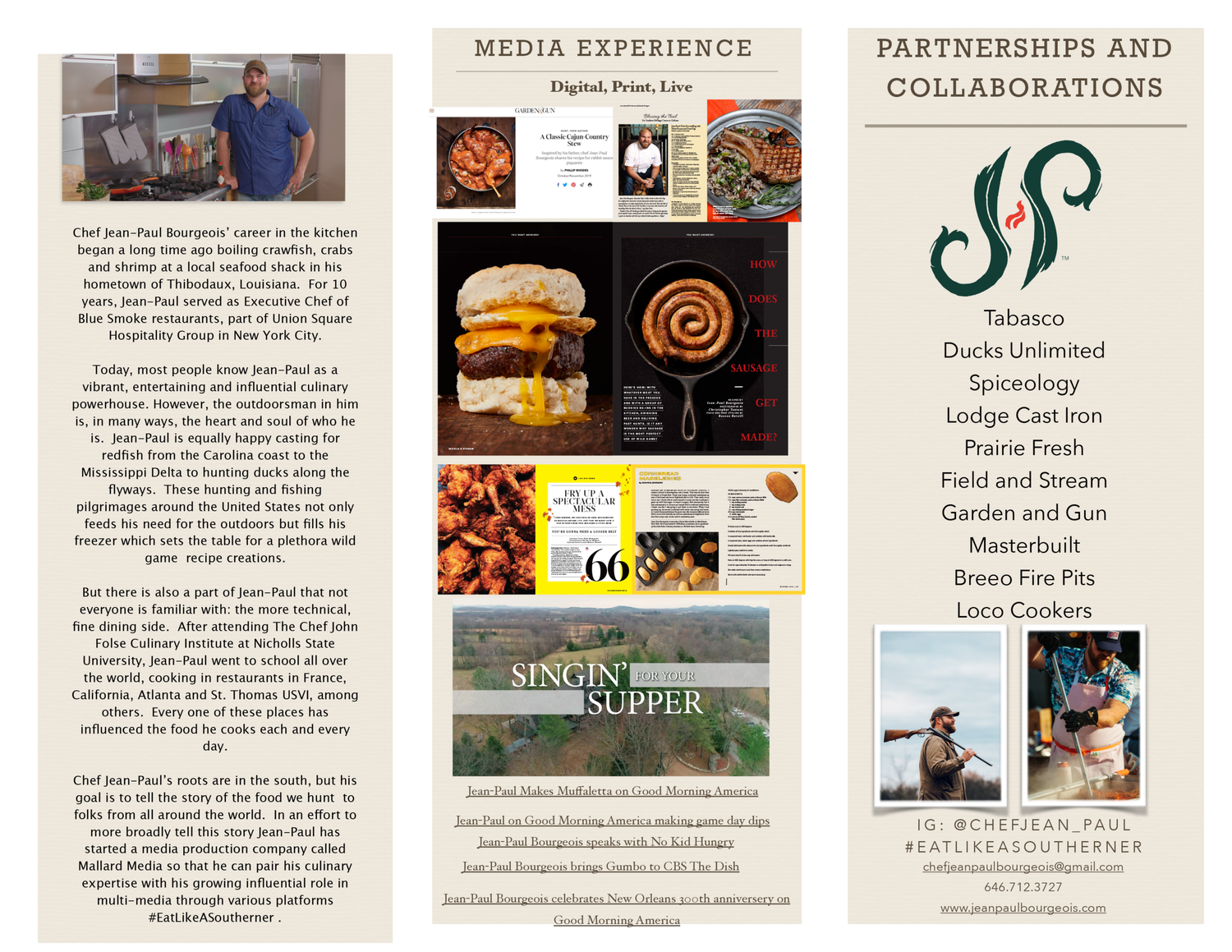 Chef Jean Paul Bourgeois | Press