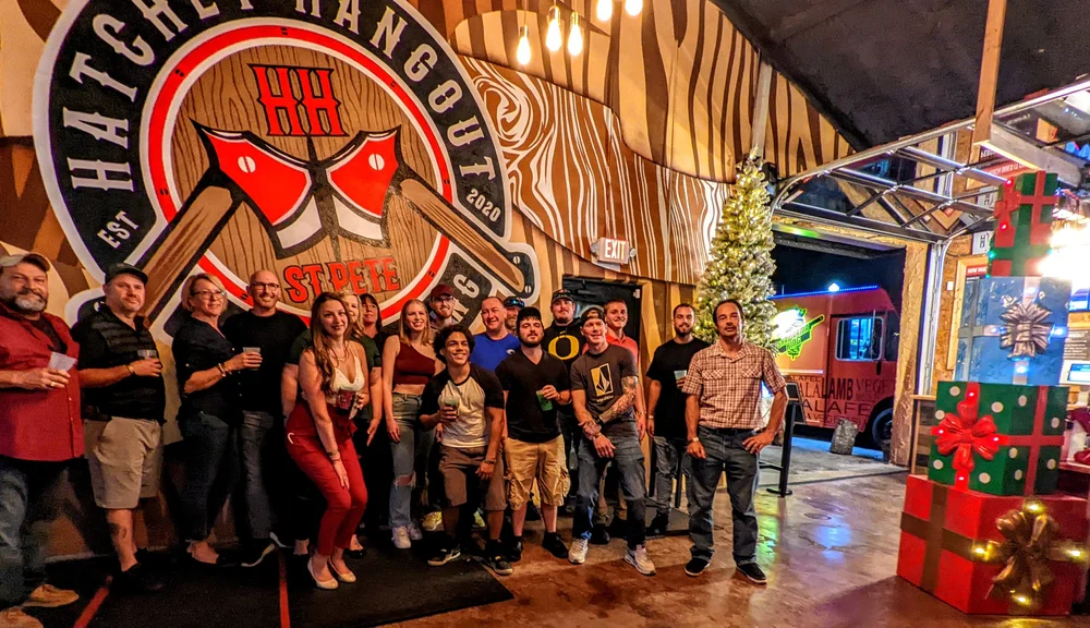 Axe Throwing Christmas Party — Hatchet Hangout - Axe Throwing Venue