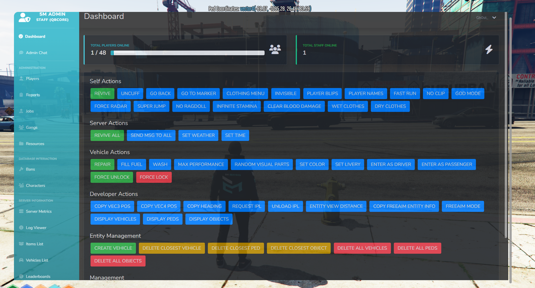 FiveM Advanced Admin Menu QBcore 