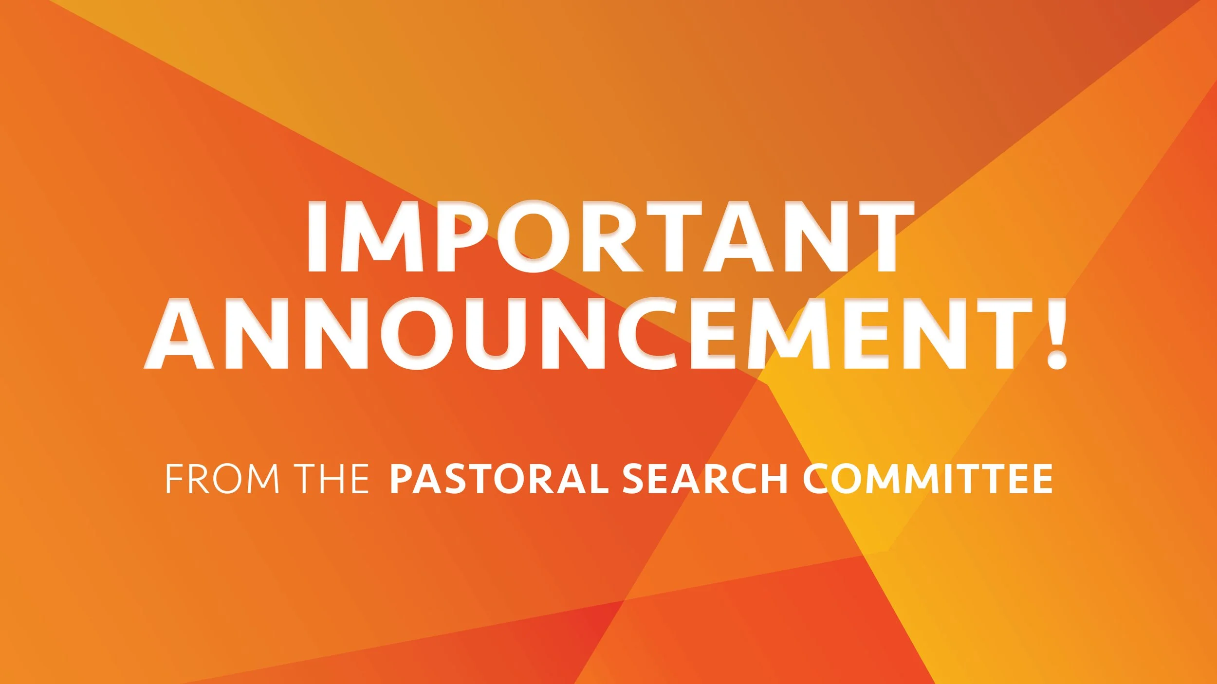 Lead Pastor Transition — Oak Mountain Presbyterian Church