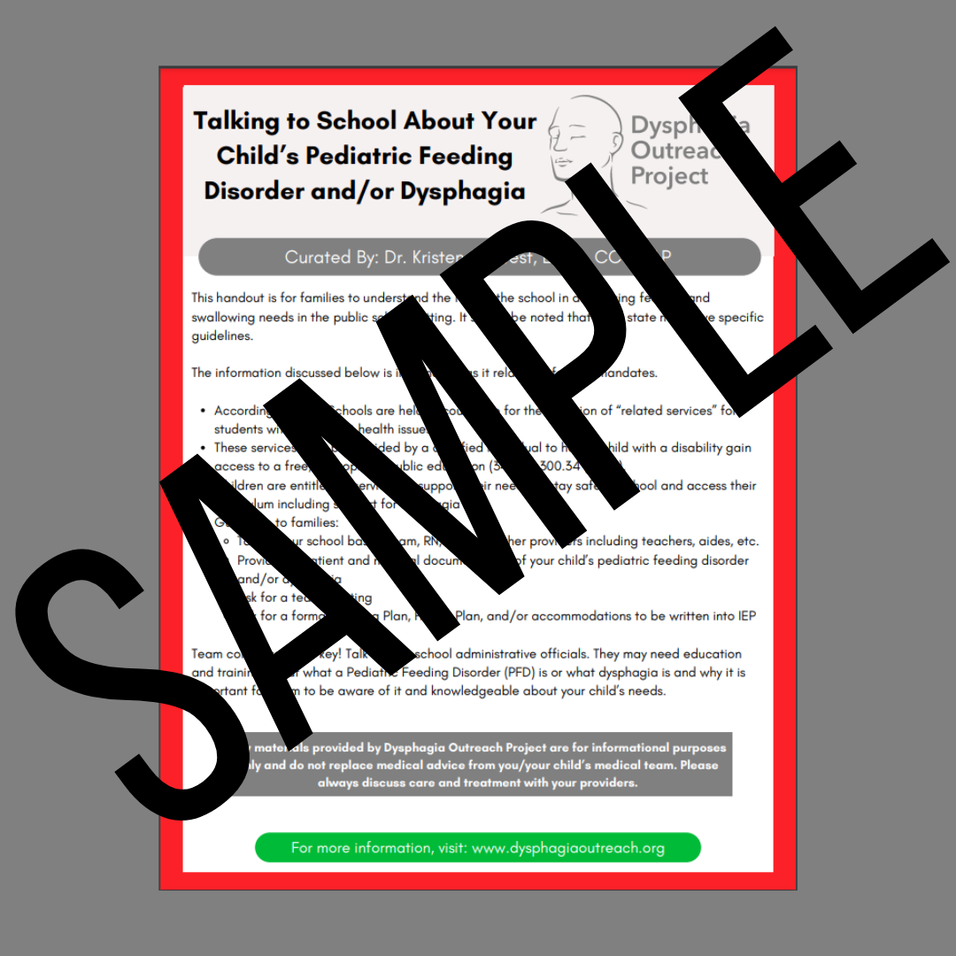 Talking to School About Your Child’s Pediatric Feeding Disorder and/or ...