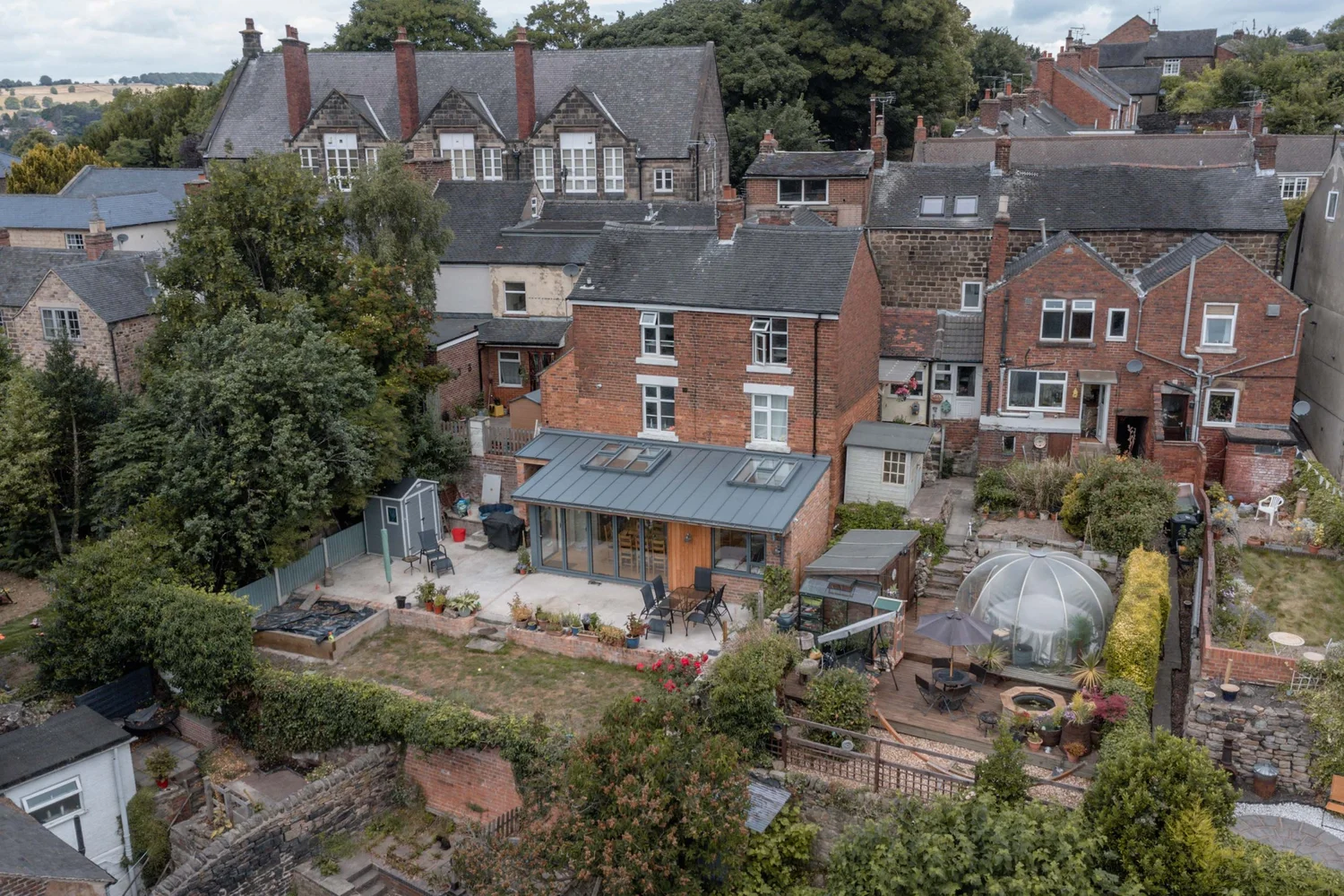 Rear extension in Conservation Area with timber cladding and zinc roof ...