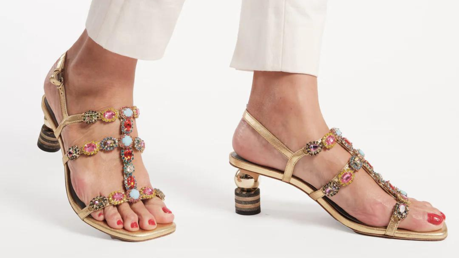 Kiki Gem Heel Nappa Gold by Frances Valentine - Exclusive at Nest in ...