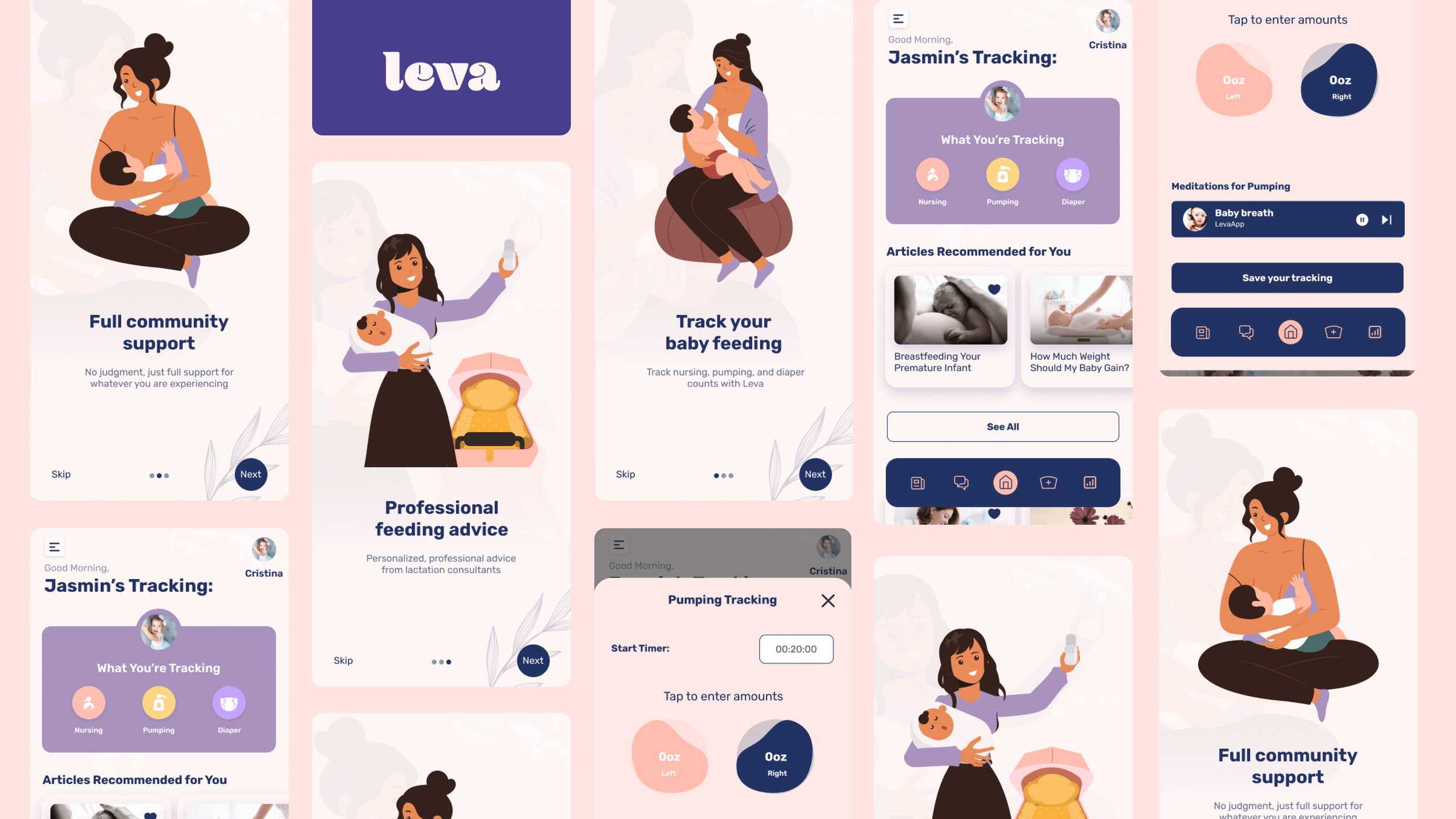 Pregnant Moms App Sign Up — Leva