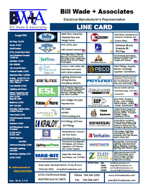 Line Card — Bill Wade & Associates