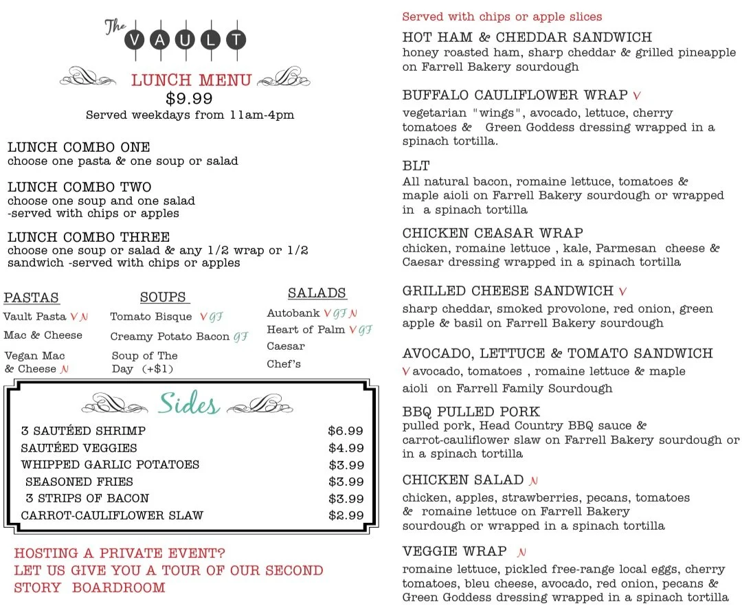 Vault Menu — The Vault