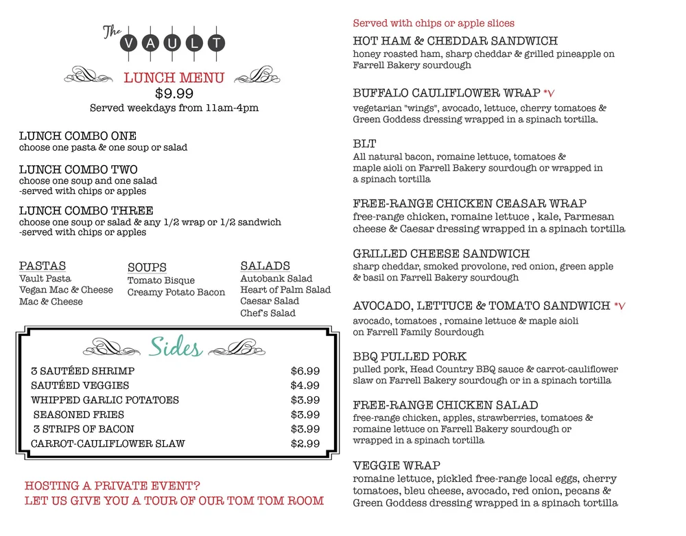 Vault Menu — The Vault