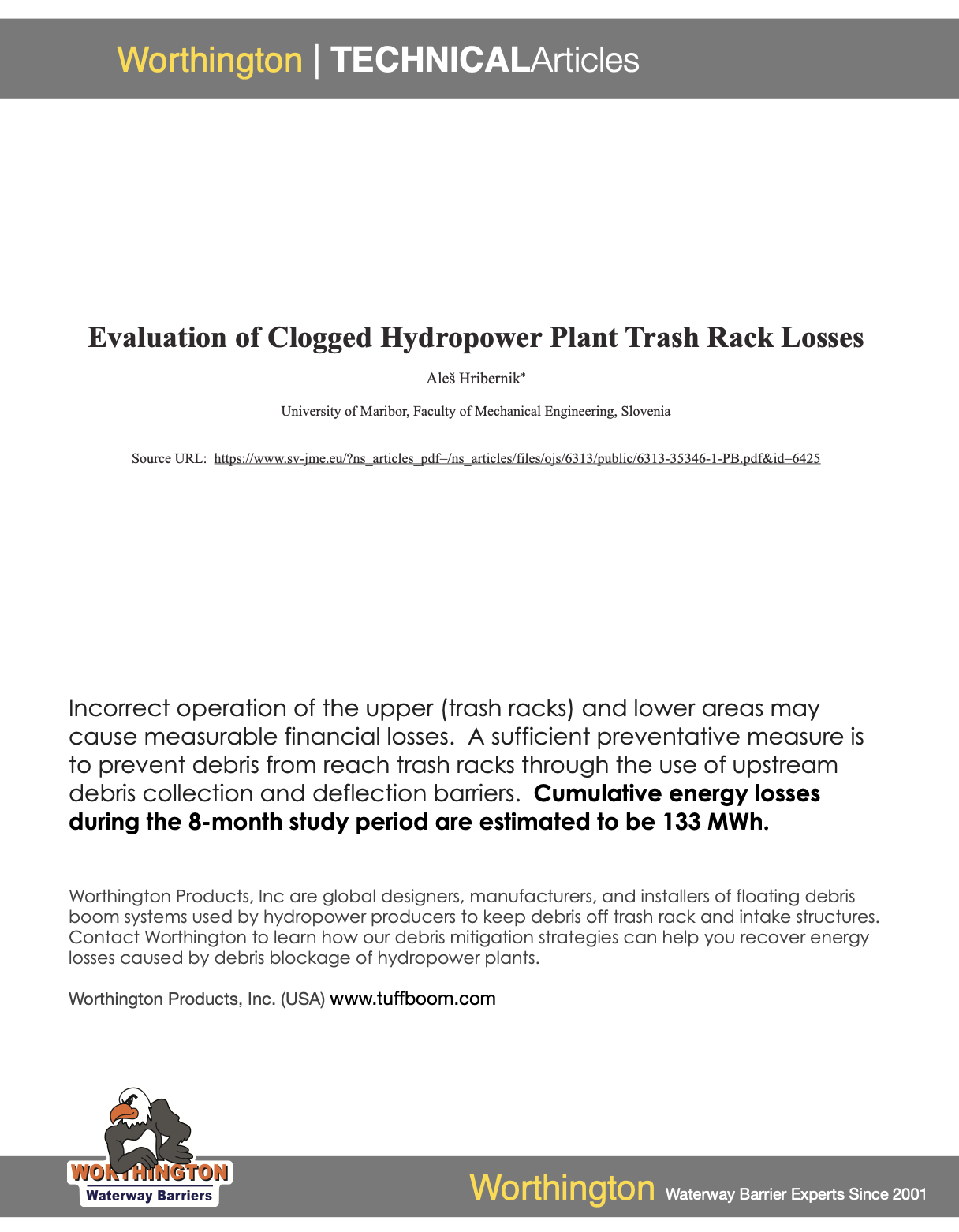 Tuffboom® - The Original | Debris Control | Worthington Waterway Barriers