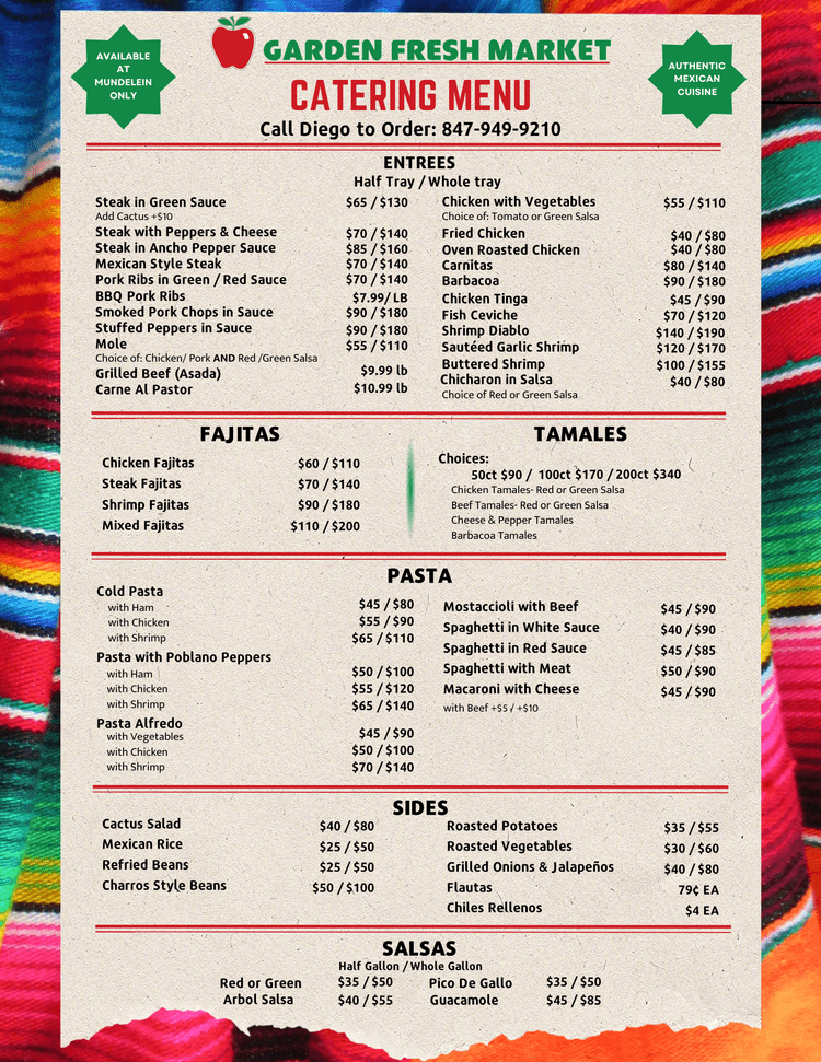 Catering — Garden Fresh Market