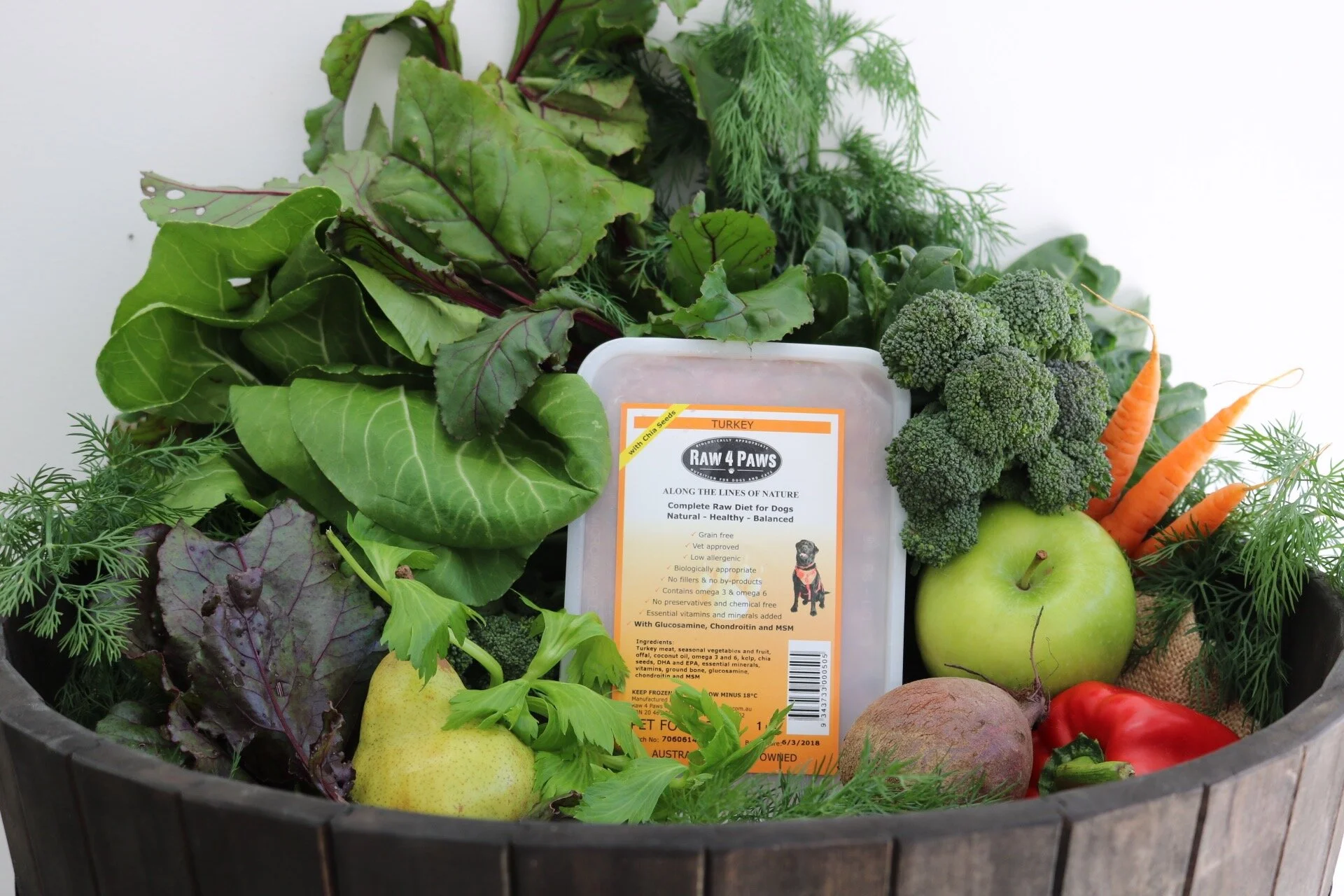 Turkey Container 1kg - Raw 4 Paws — Happy Wags Pet Supplies