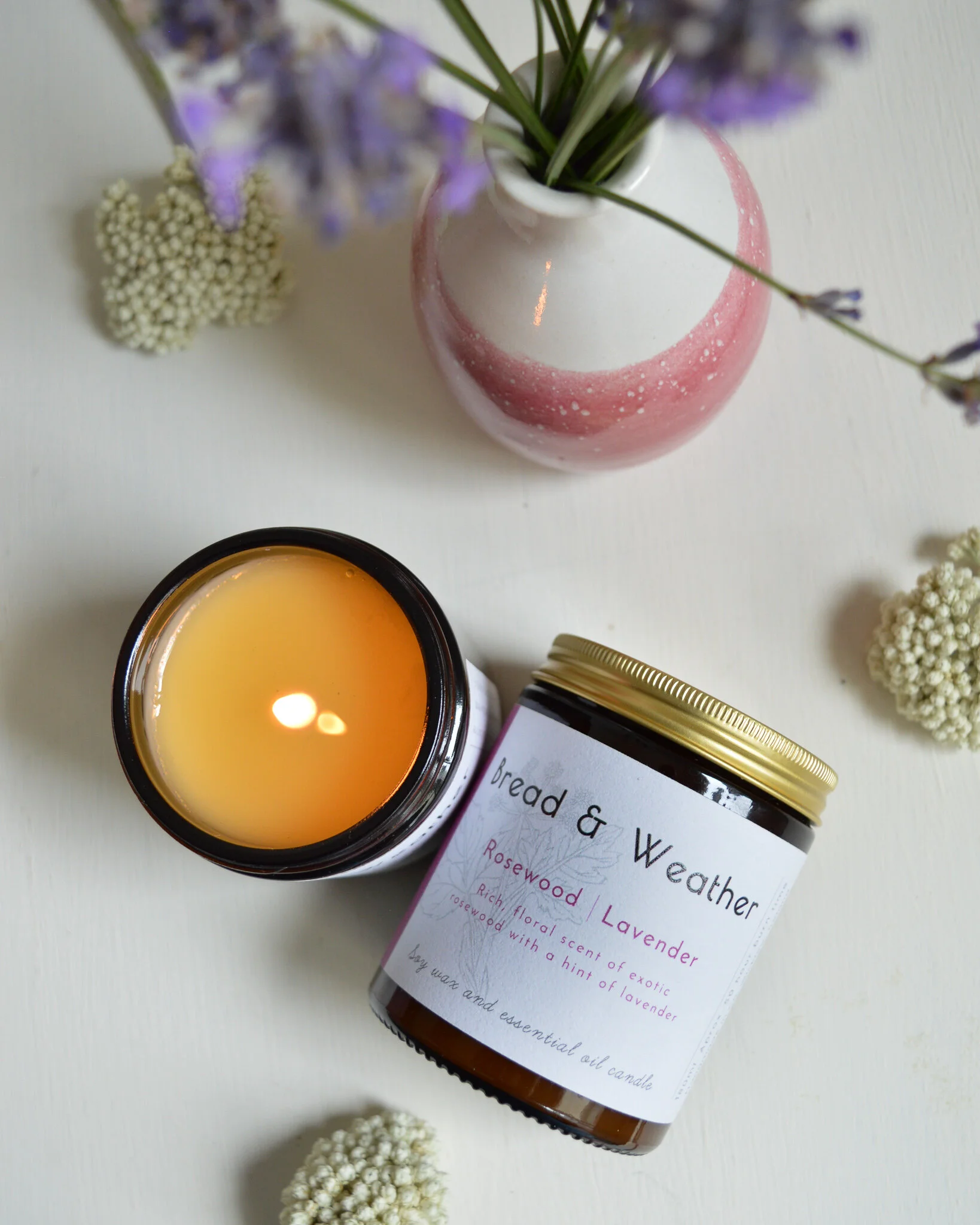 Geranium Vetiver Candle | Botanical Soy Candle for Stress Relief ...