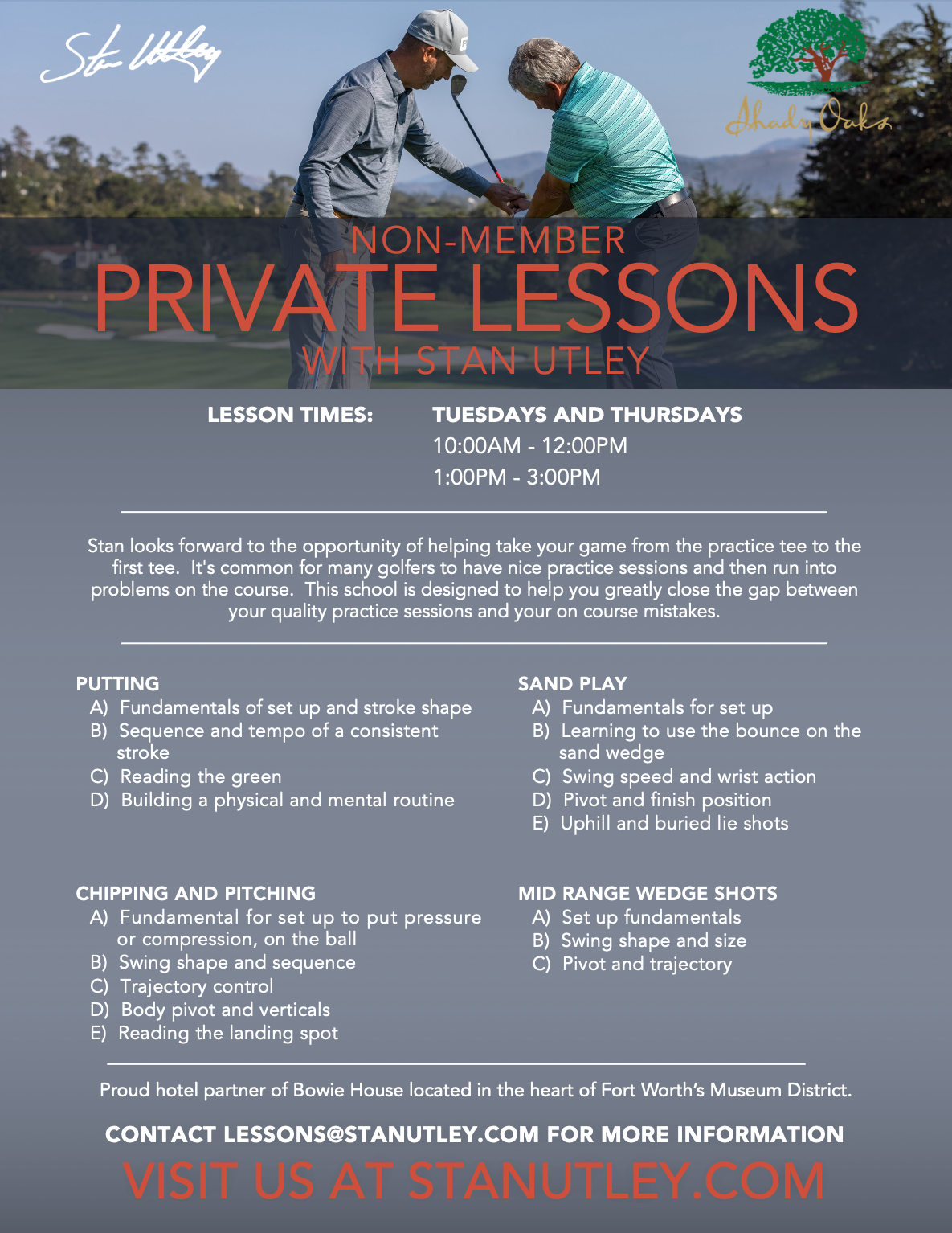 Lessons — Stan Utley Golf Instruction