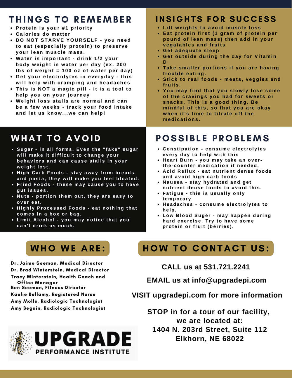 Physician Directed Weight Loss Protocol — UPGRADE Performance Institute