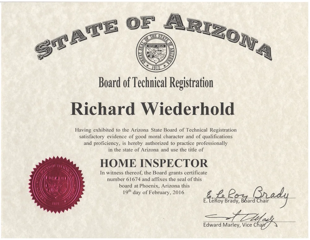 Credentials — Voyager Home Inspections